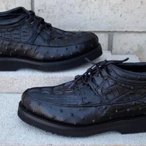 MENS CROCODILE OSTRICH Faux Print Casual Sneaker Leather Shoes - Etsy