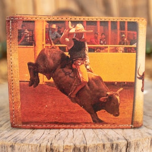 BULLRIDER Charro JARIPEO LEATHER Laser Printed Bi-fold Toro Wallet - Etsy