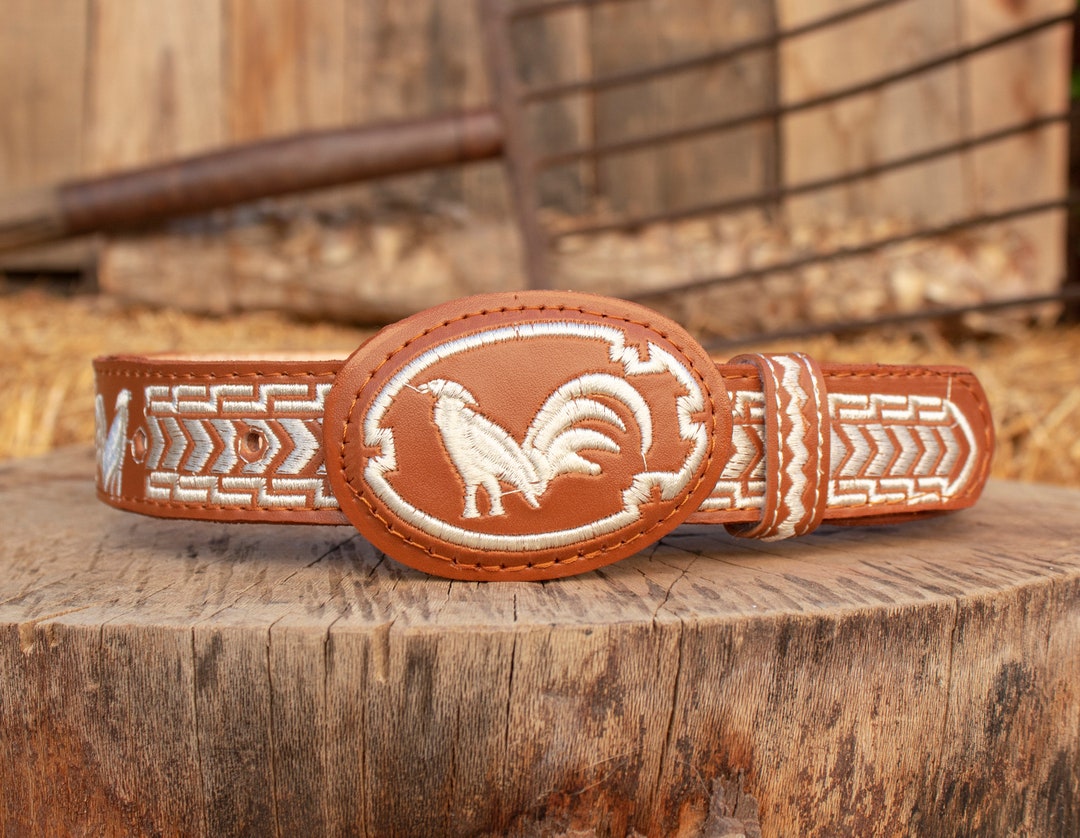 CHILDRENS Boys WESTERN Rooster Gallo EMBROIDERED Charro Cowboy Leather ...