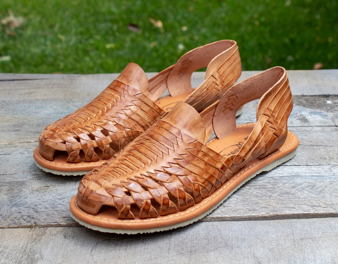 WOMENS MEXICAN SANDALS Handmade Leather Shoe Huarache - Etsy