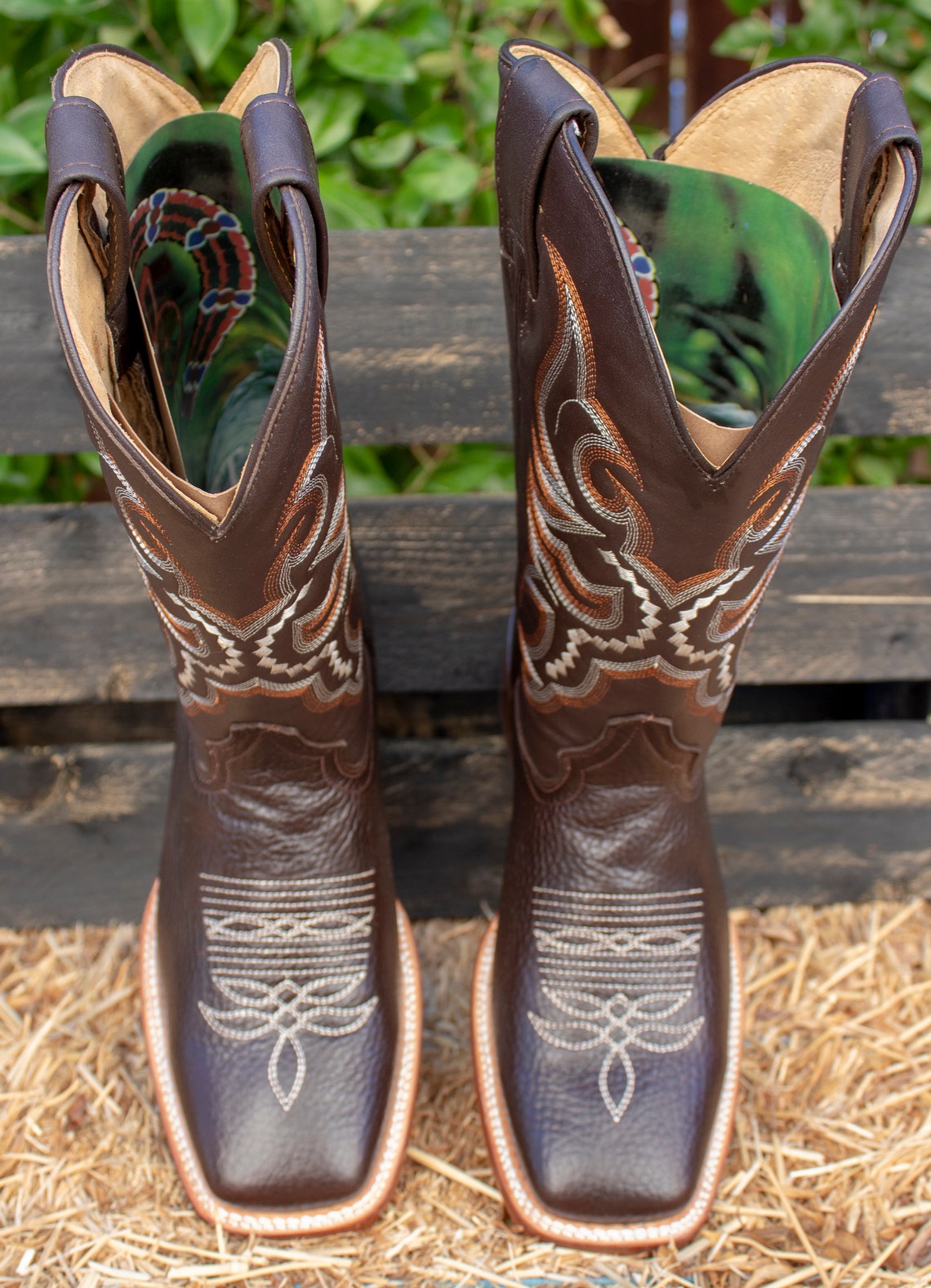MENS Deer Skin LEATHER COWBOY Western Rodeo Square Toe Boots - Etsy