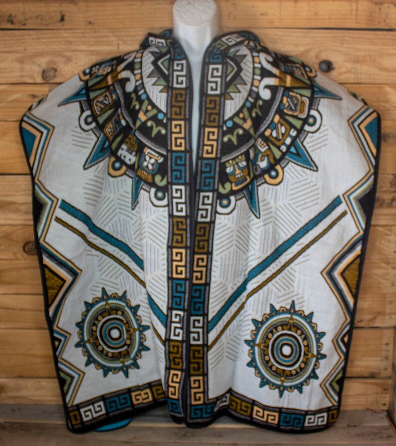 Mexican Azteca Popocatepetl 2 Sided PONCHO REBOZO With HOODIE - Etsy