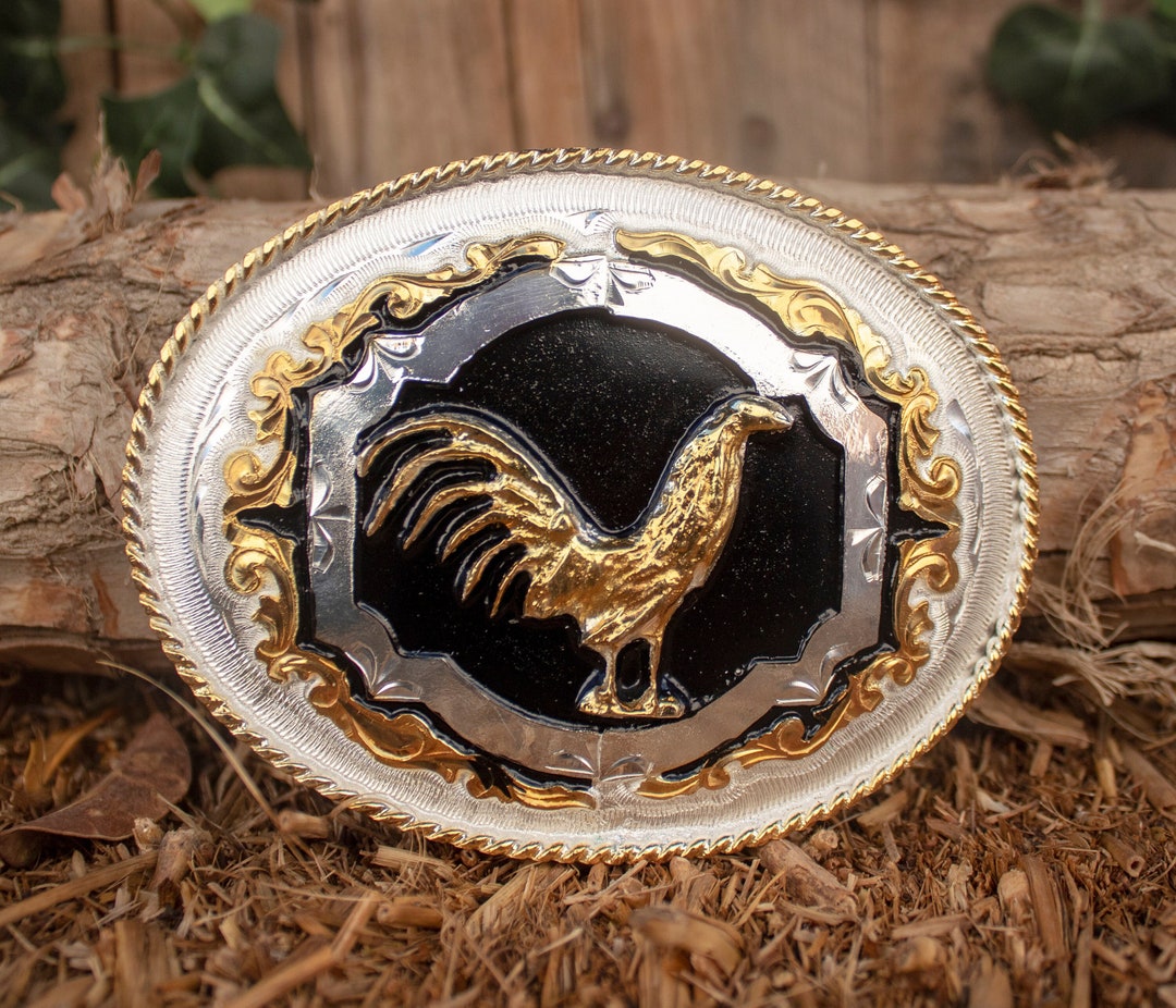 ROOSTER GALLO Cockfighting Mariachi Cowboy Western Belt Buckle Evilla ...