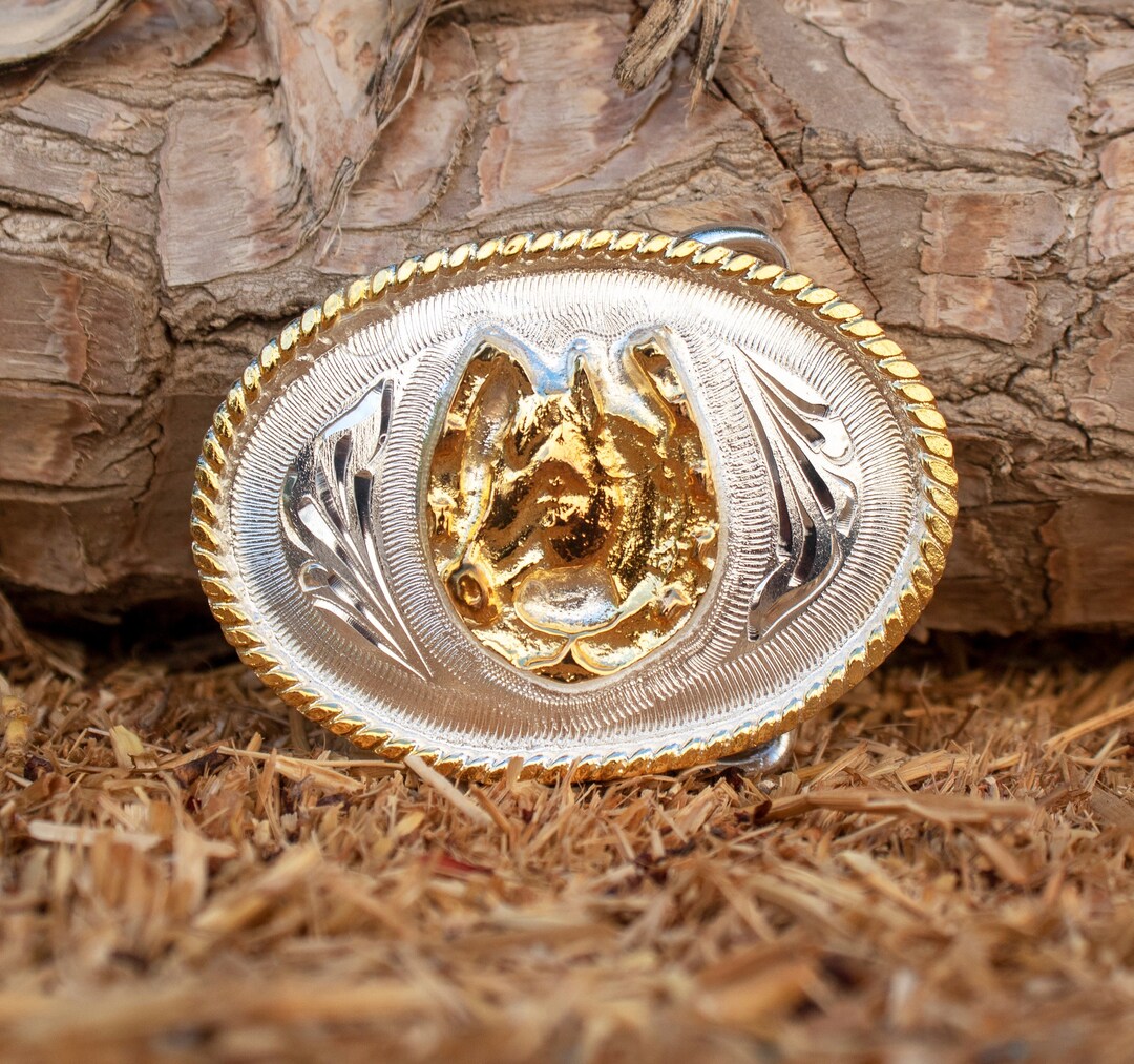 CHILDRENS TODDLER YOUTH Western Cowboy Horseshoe Mini Belt Buckle ...