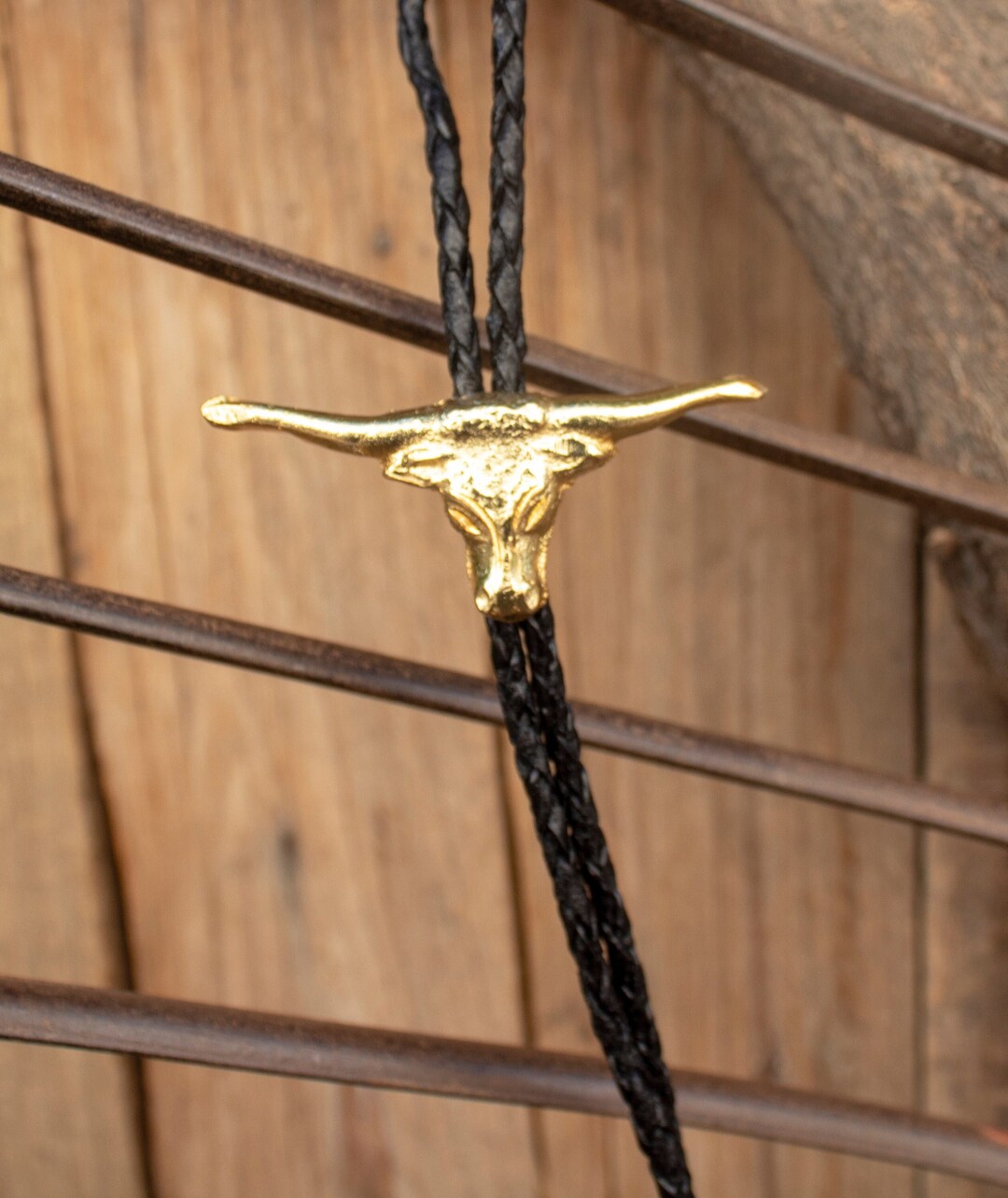 WESTERN LONGHORN Bull Cowboy Cowgirl Leather Bolo TIE Corbatero Charro ...