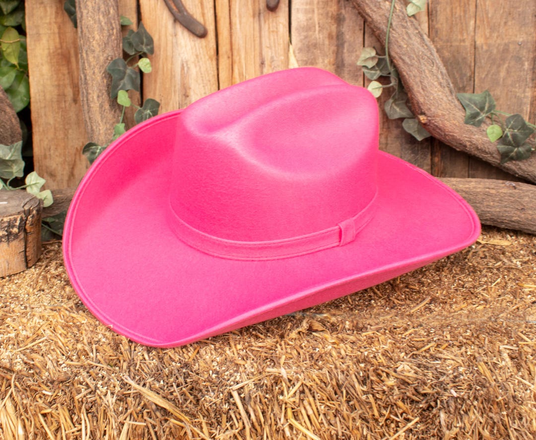 WOMENS Hot Pink FELT Western Cowboy Hat SOMBRERO Texana - Etsy