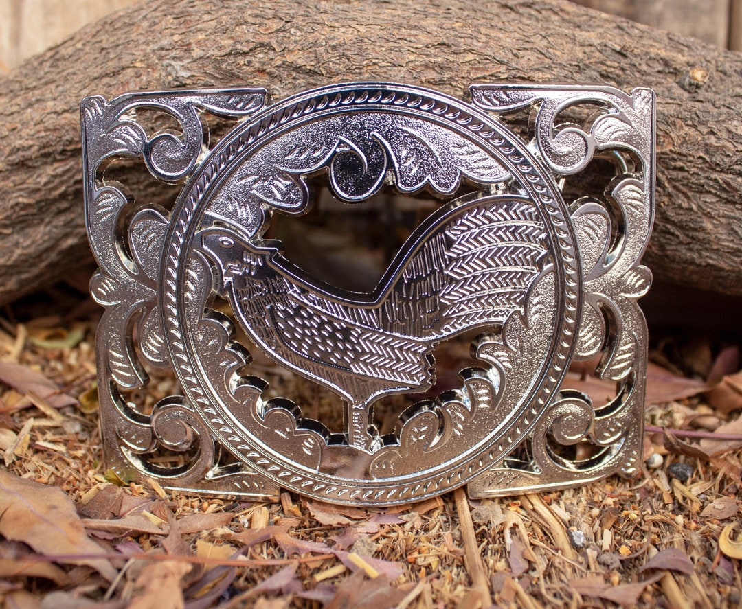 ROOSTER GALLO Metal Engraved Cowboy Western Belt BUCKLE - Etsy
