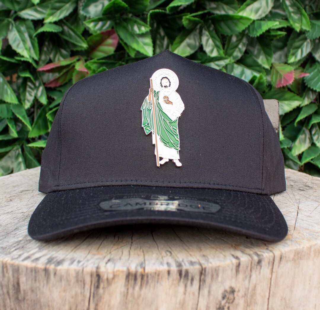 SAN JUDAS St Jude Metal Plaque Patch White SNAPBACK Adjustable Hat ...