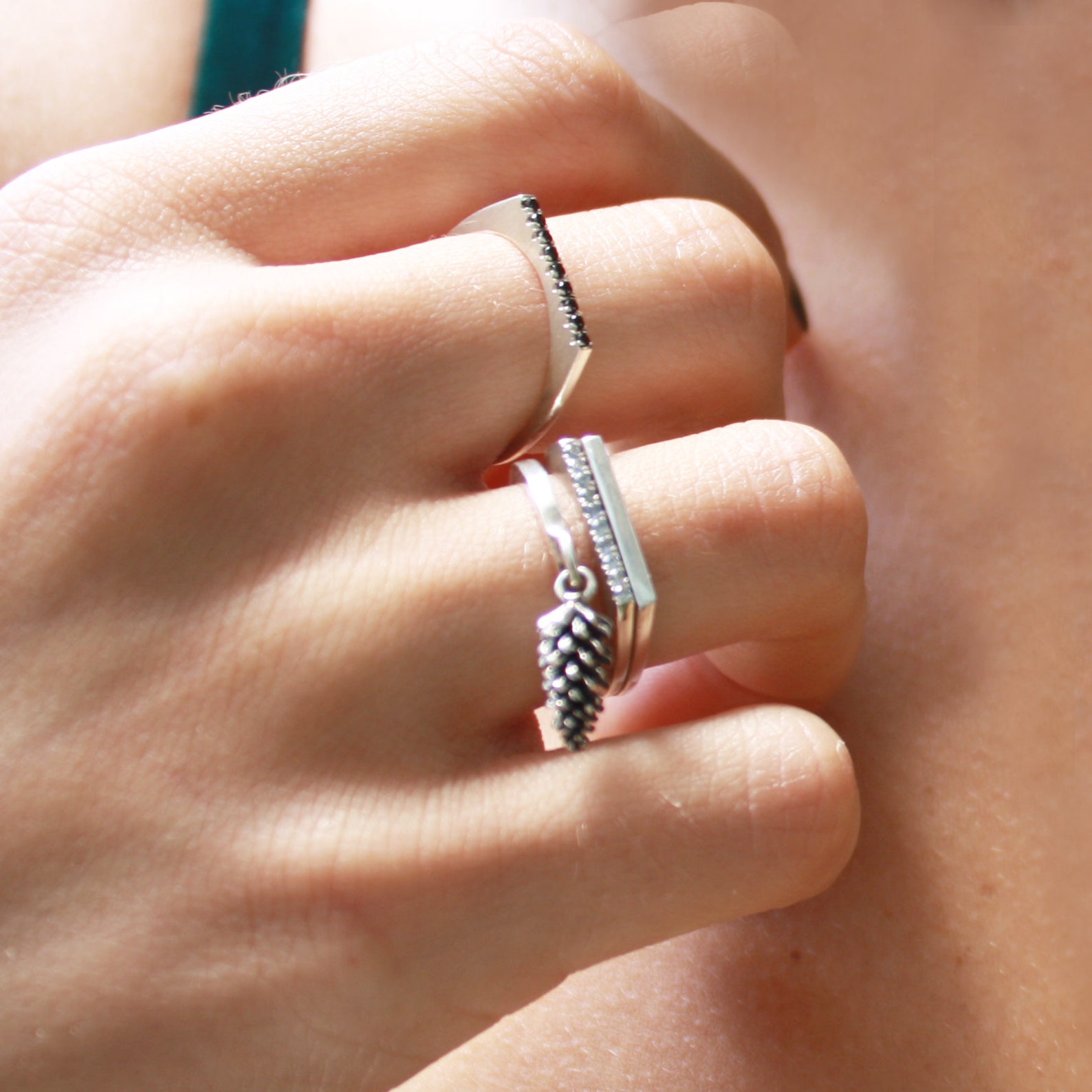 Silver Bar Ring Thin Silver Ring Silver Stacking Ring - Etsy