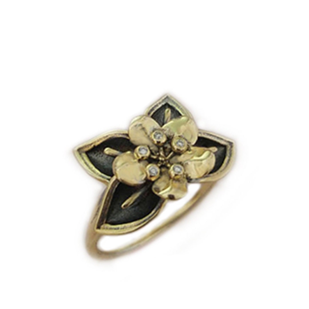 Gold Hibiscus Ring Gold Flower Ring Flower Engagement Ring - Etsy