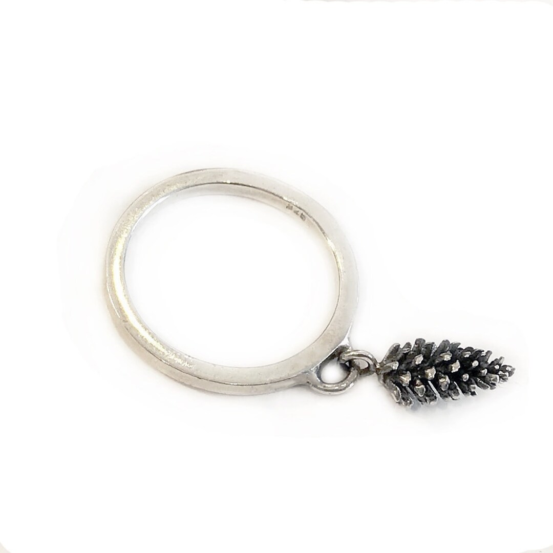 Pine-cone Ring, Silver Stackable Ring, Sterling Silver Pine Cone Ring ...