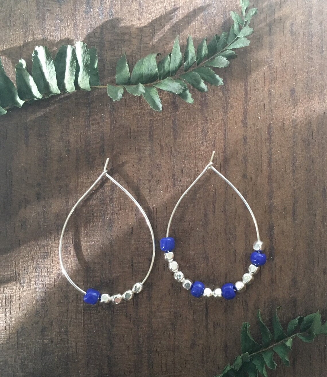 Morse Code Beaded Wire Hoop Earrings Personalized Earrings Secret Message Earrings