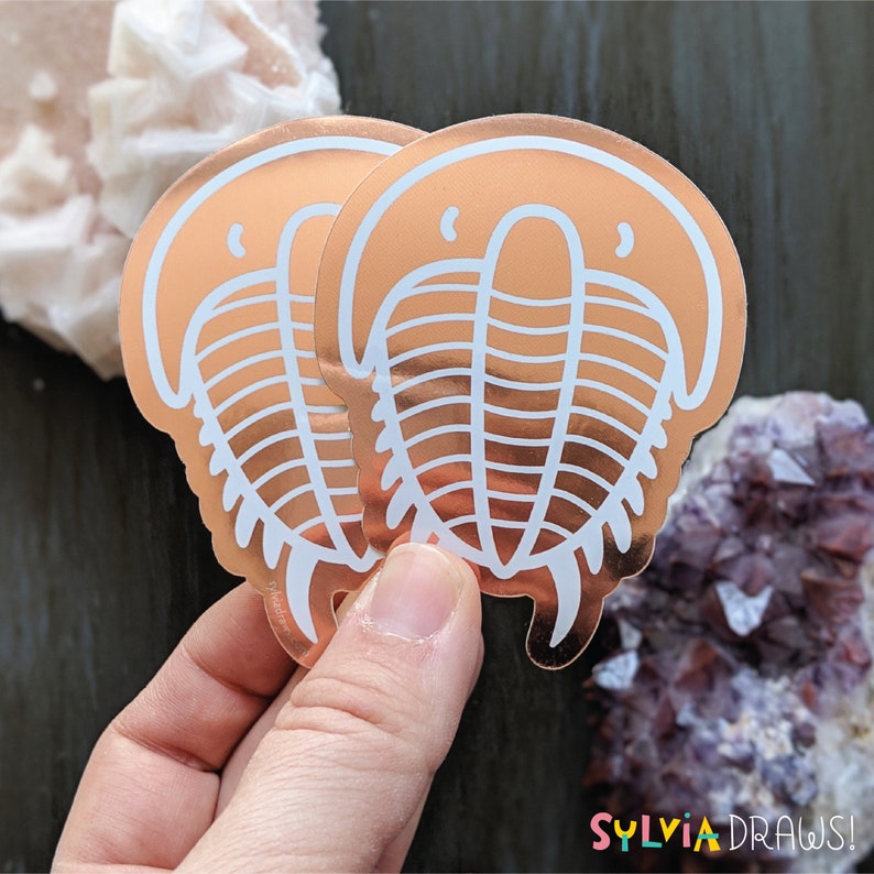 Trilobite Foil Rose Gold Vinyl Sticker - Etsy