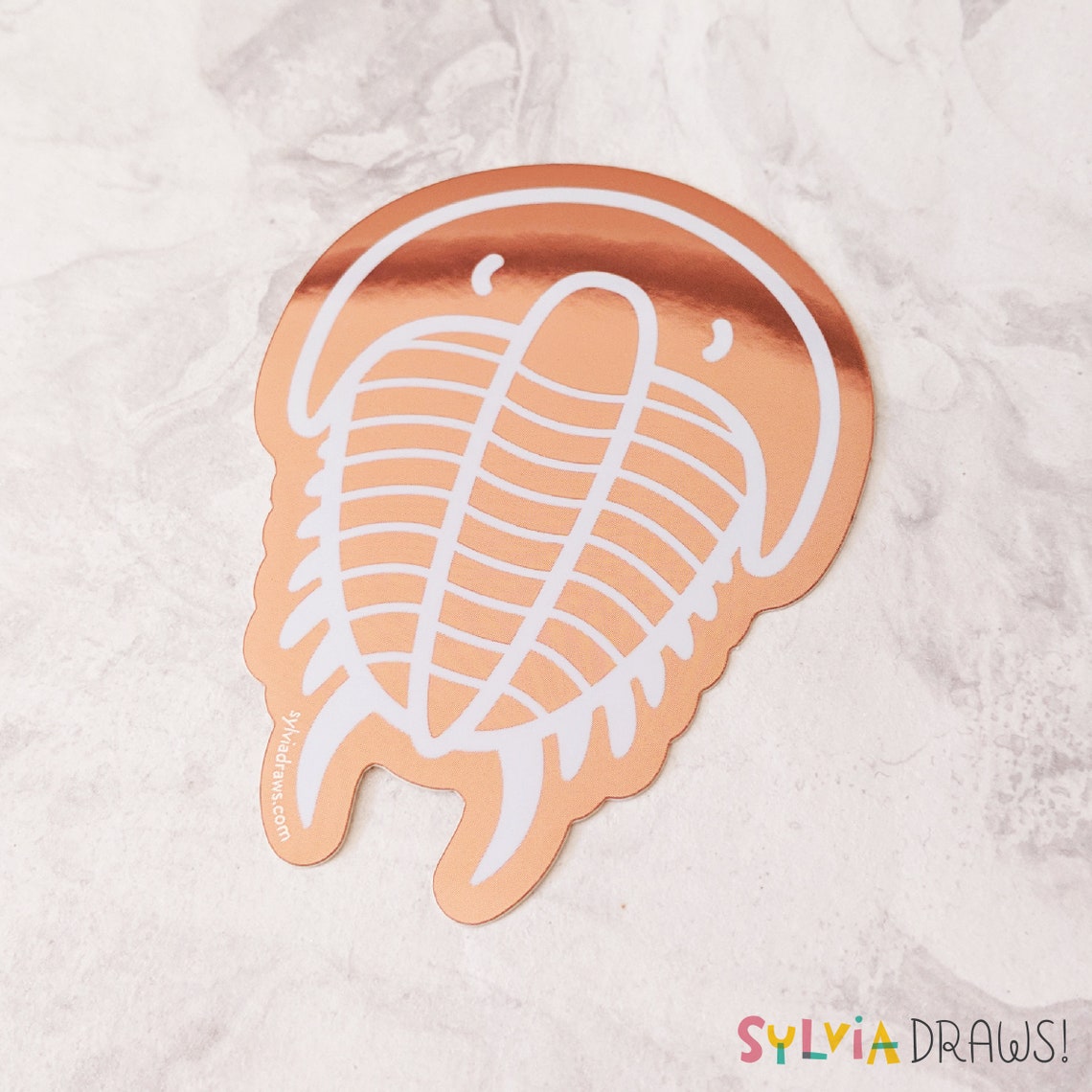 Trilobite Foil Rose Gold Vinyl Sticker - Etsy