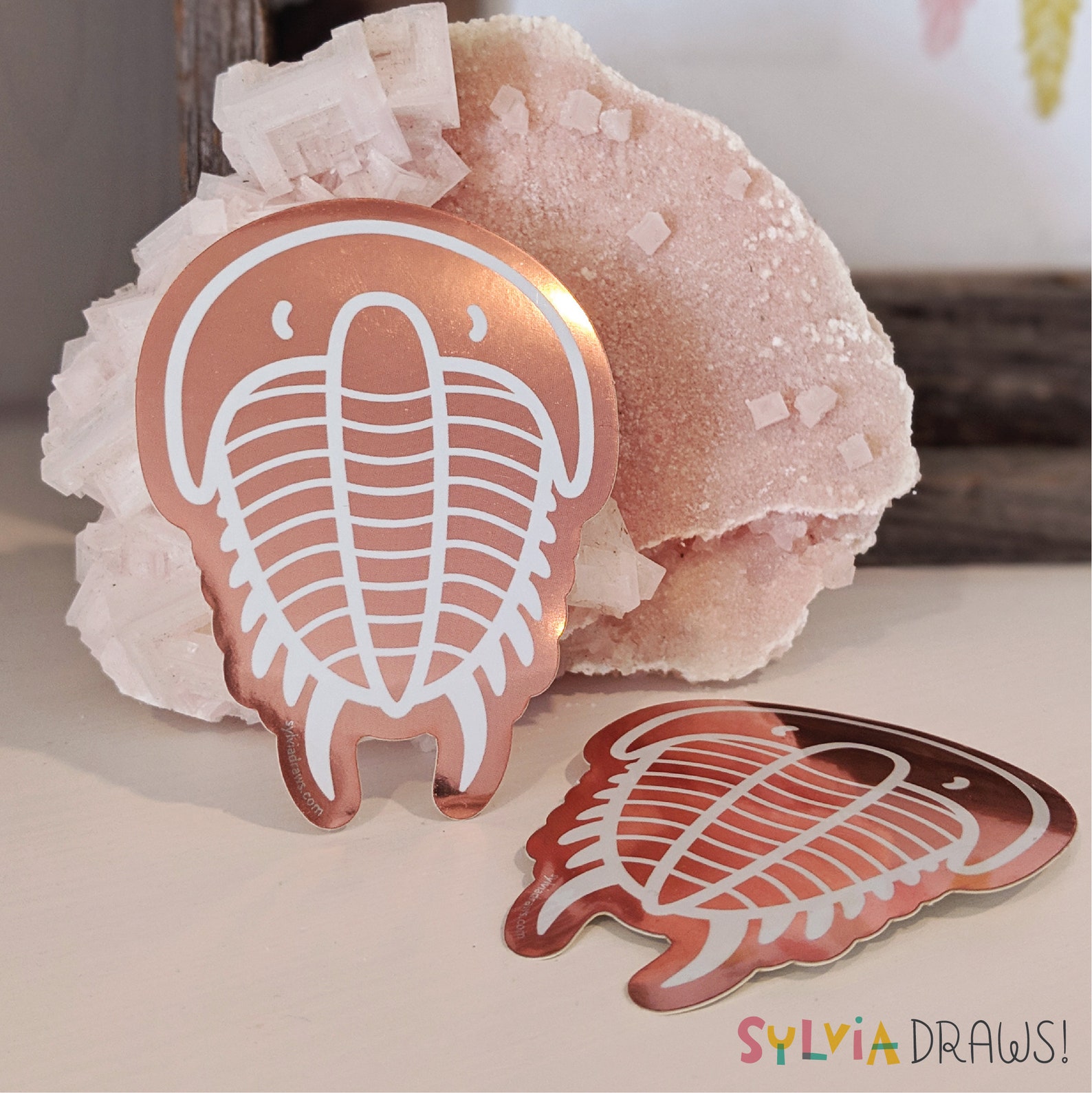 Trilobite Foil Rose Gold Vinyl Sticker - Etsy