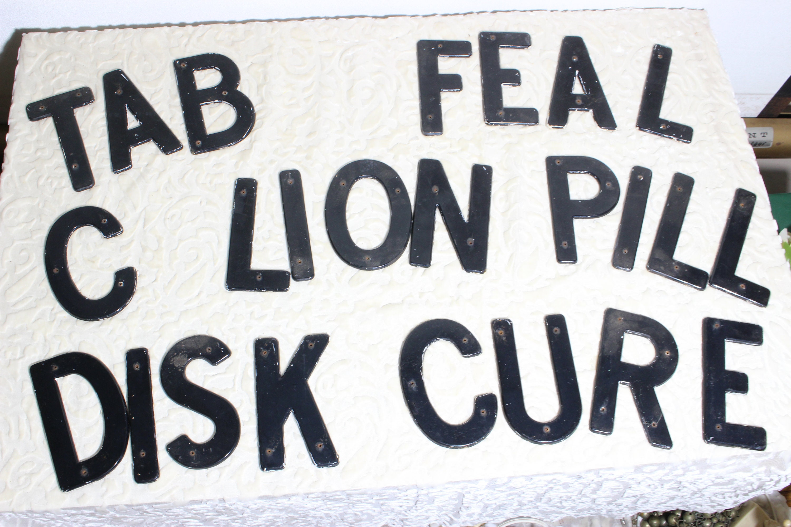 Black Plastic Letters, 4 Sign Letters Assorted Lettering, Salvage ...