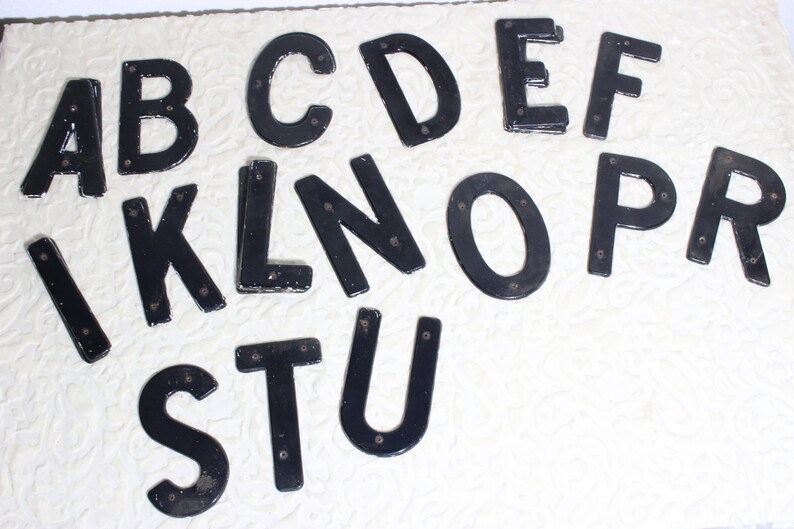 Black Plastic Letters, 4 Sign Letters Assorted Lettering, Salvage ...