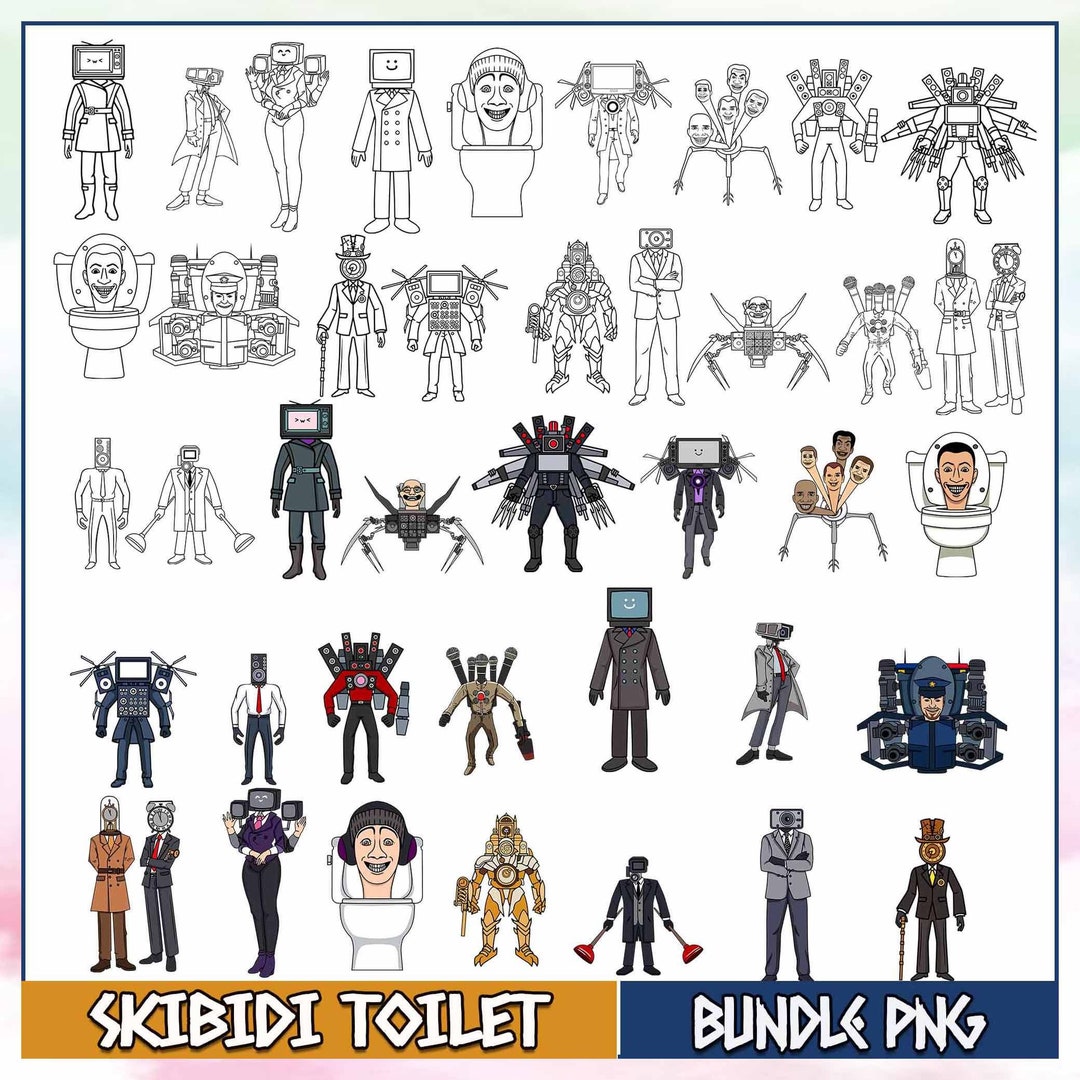 Mega Skibidi Toilet Bundle Png,cartoon Svg Bundle, Funny Cartoon ...