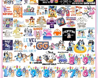 Mega Blue Dog Svg Bundle, Blue Dog Birthday Bundle Blue Dog Family Png ...
