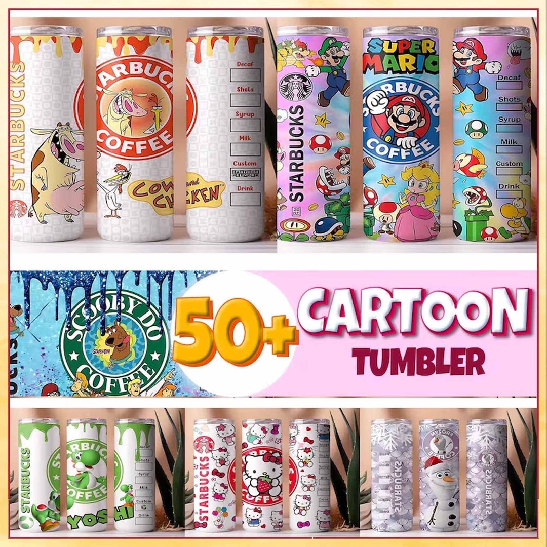 20oz All Cartoon Character Tumbler Wrap Bundle, Cartoon Tumbler Wrap ...