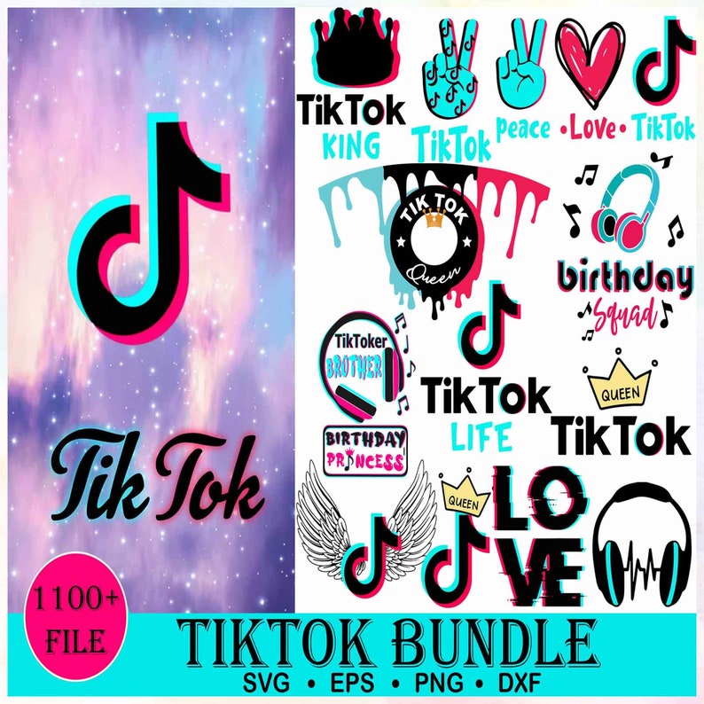 Tik Tok Logo Social Media Bundle , Birthday Party Special Day ,peace ...