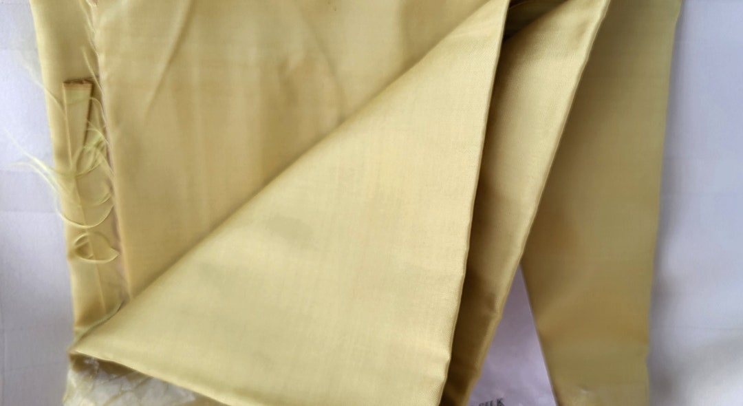 LUXURIOUS SILK BROADCLOTH in Beautiful Goldish/ Yellow/green - Etsy
