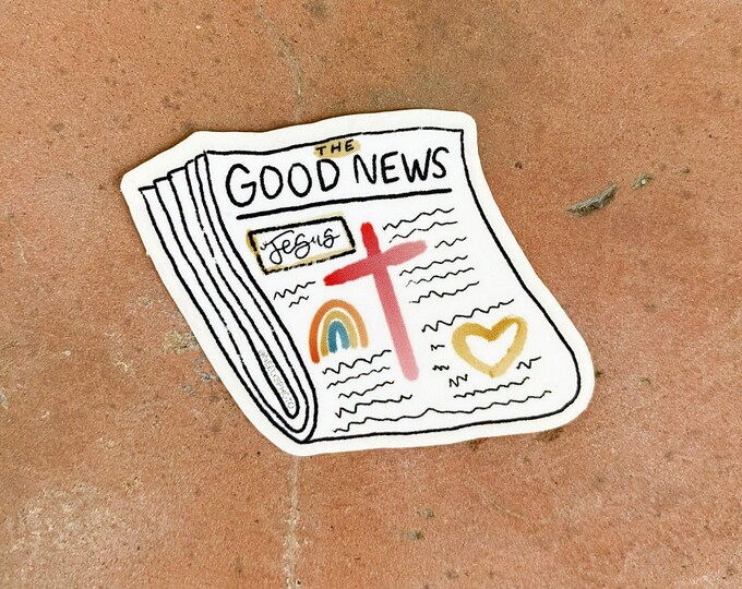 The Good News Newspaper Mini Vinyl Die Cut Sticker | Faith Sticker ...