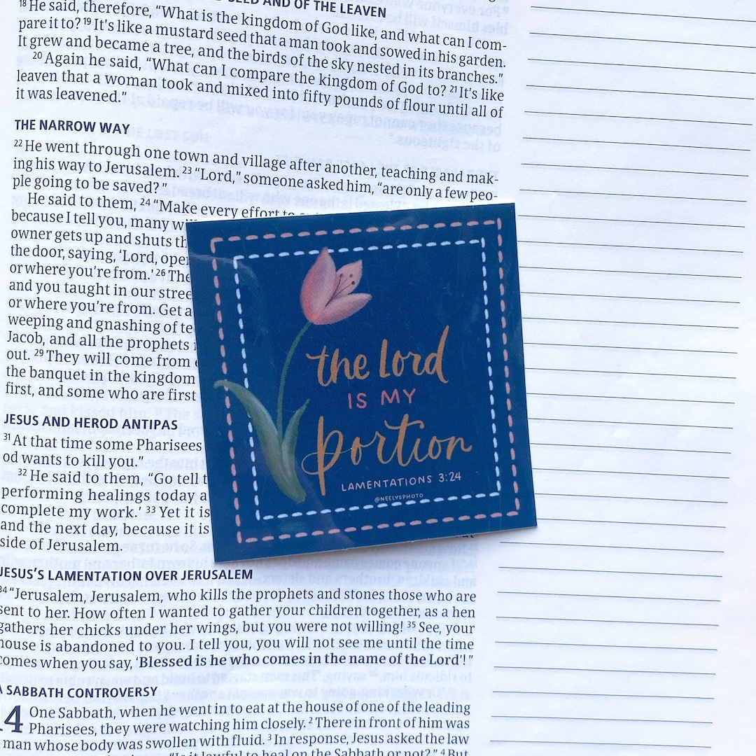 The Lord is My Portion Vinyl Die Cut Sticker | Bible Verse Lamentations ...