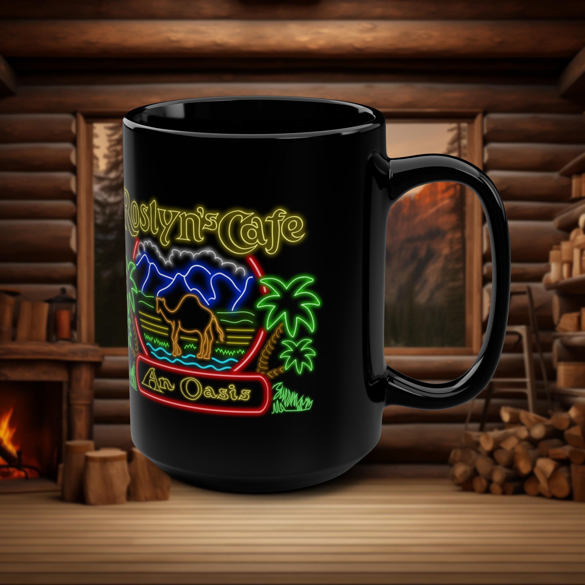 Northern Exposure Style Neon Roslyn's Cafe Mug 15oz, Cicely Alaska ...