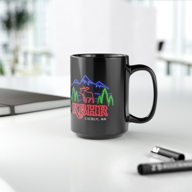 Northern Exposure Style Neon KBHR Coffee Mug 15oz, Cicely Alaska, KBHR ...