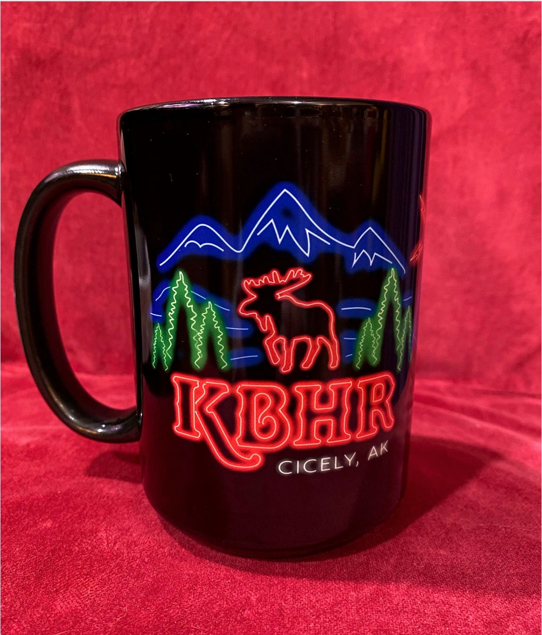 Northern Exposure Style Neon KBHR Coffee Mug 15oz, Cicely Alaska, KBHR ...