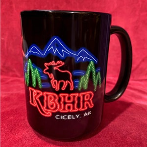 Northern Exposure Style Neon KBHR Coffee Mug 15oz, Cicely Alaska, KBHR ...