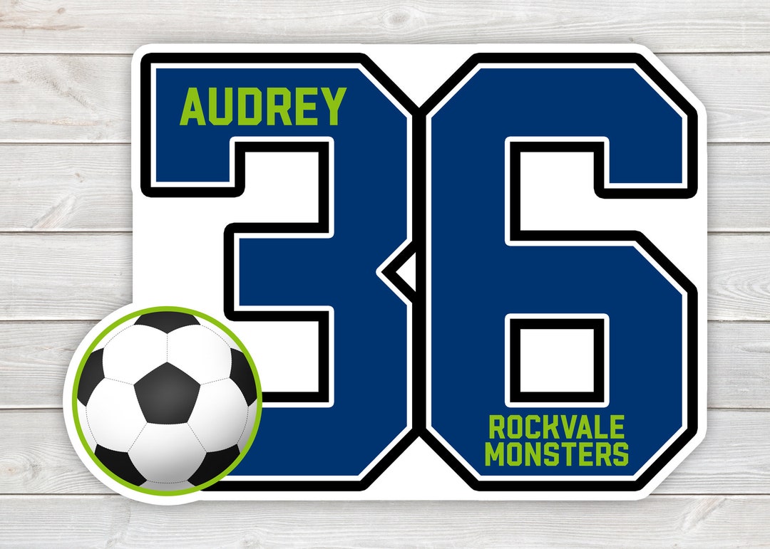 PRINTED Soccer Tournament Hotel Door Sign - Large Jersey Number ...