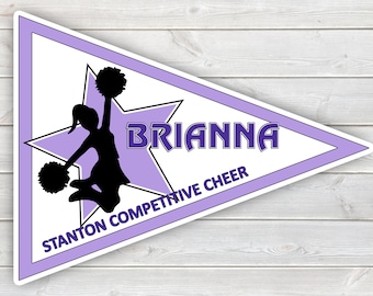 PRINTED Cheer Team Hotel Door Sign for Competitions Megaphone and Poms ...