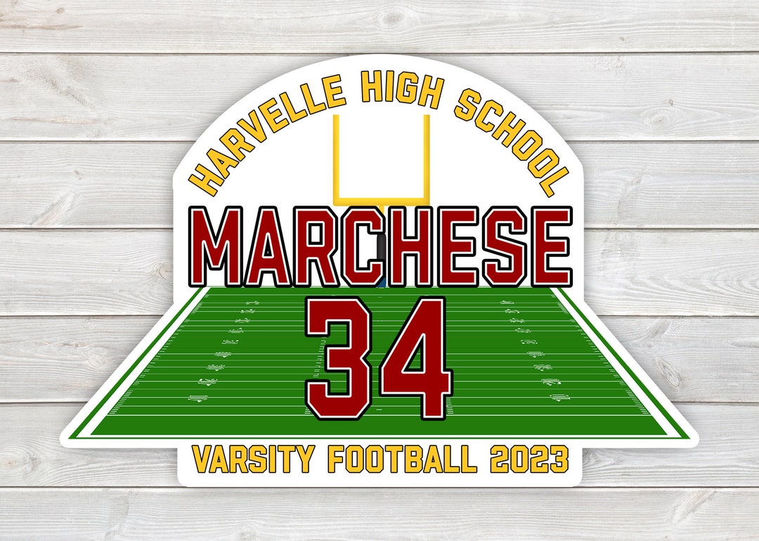 PRINTED Football Locker Sign - Football Field Laminated Team Hotel Door ...