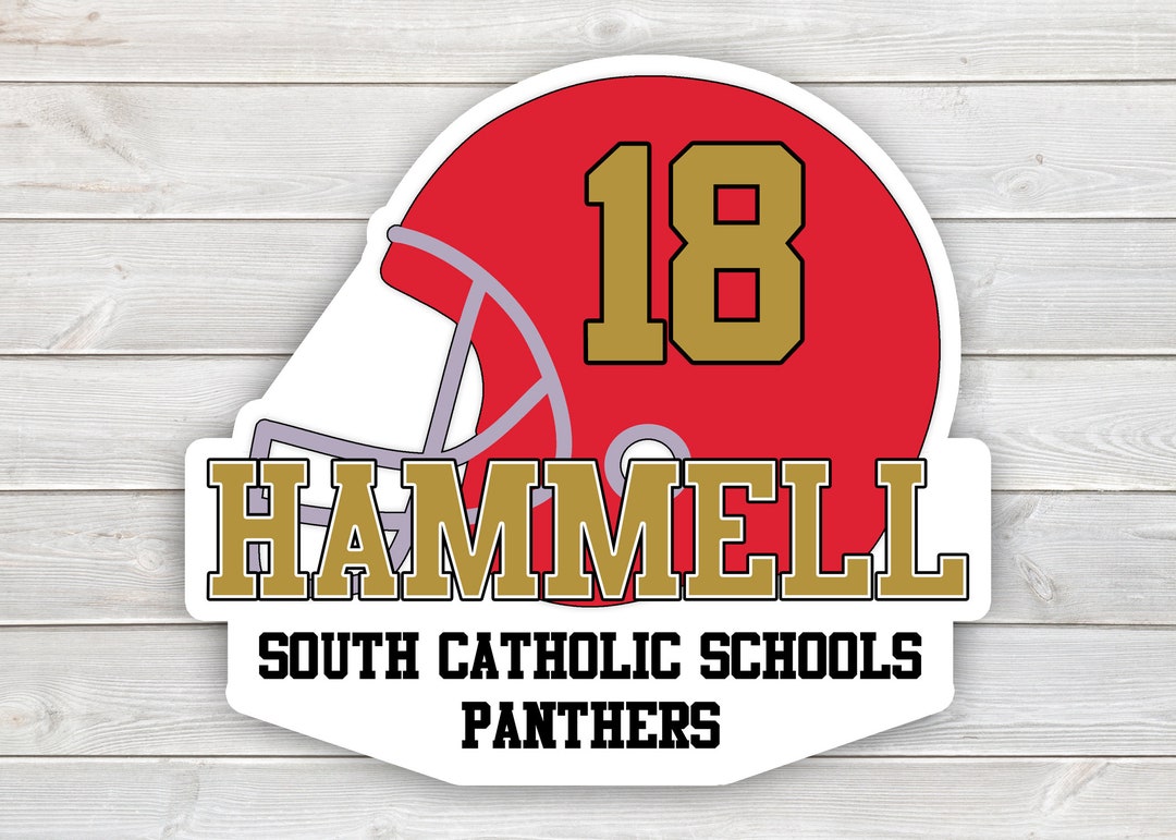 PRINTED Football Helmet Sign - Laminated Team Hotel Door Hanger ...
