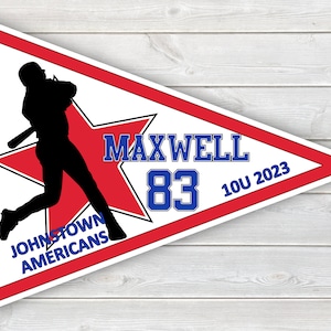 PRINTED Star Pennant Baseball Tournament Hotel Door Sign - Laminated ...