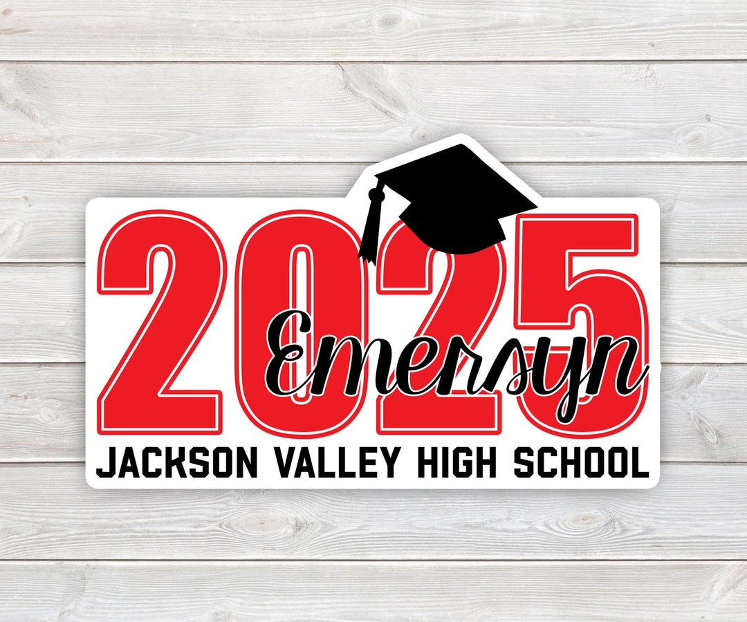 PRINTED Class of 2025 Locker Sign - High School Senior Graduation Cap ...