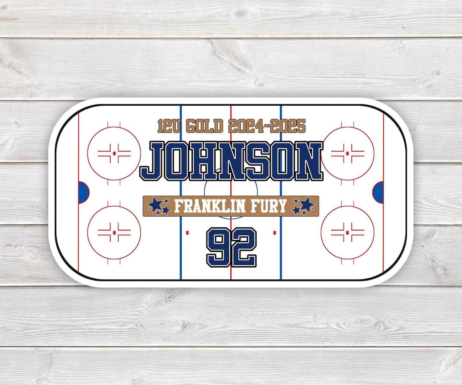 PRINTED Hockey Rink Door Sign - Personalized Laminated Team Door Hanger ...