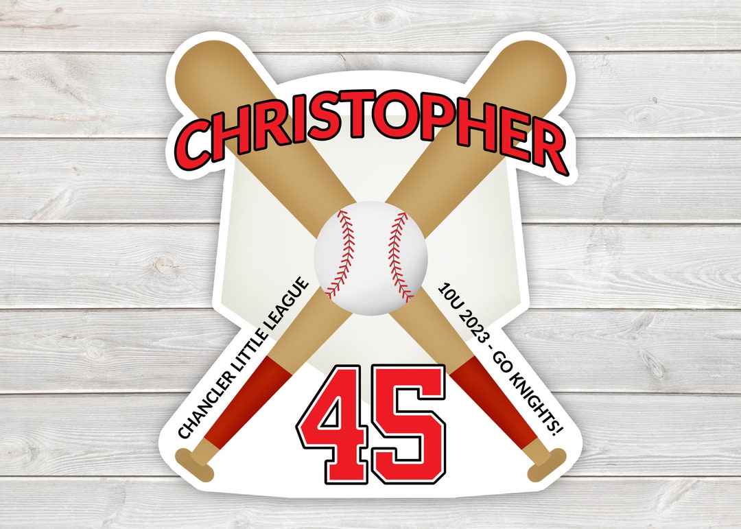 PRINTED Baseball Bats and Home Plate Hotel Door Sign - Laminated Team ...