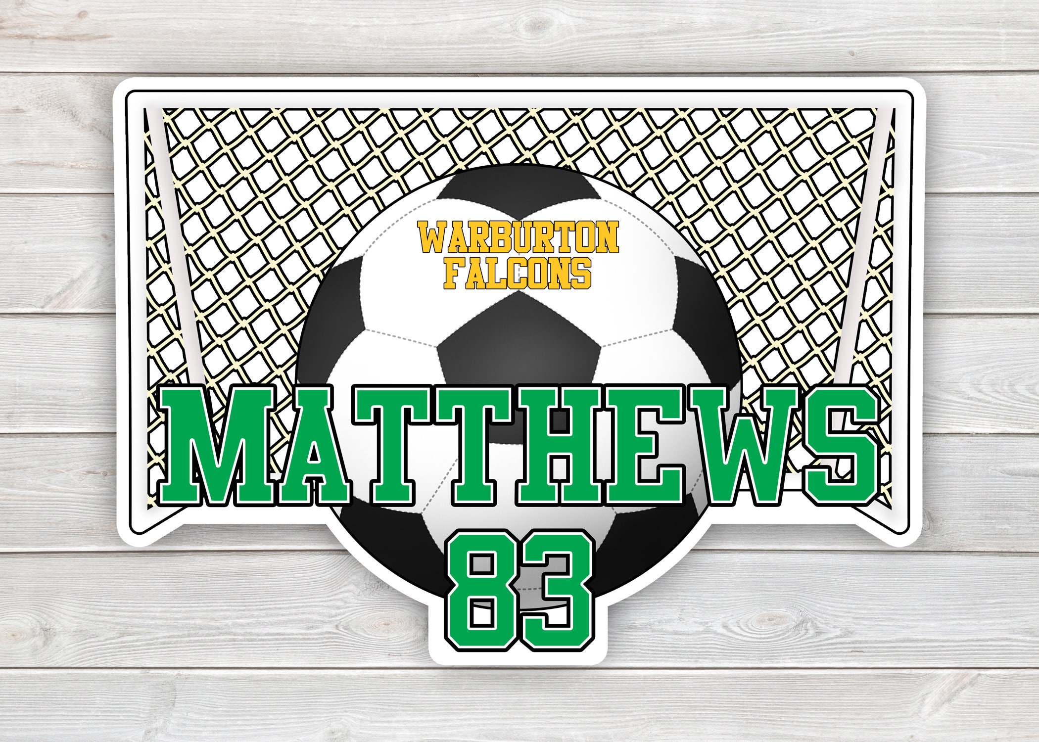 PRINTED Soccer Ball and Net Tournament Sign Laminated Soccer Team Hotel ...