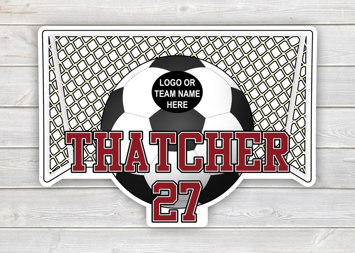 PRINTED Soccer Ball and Net Tournament Sign - Laminated Soccer Team ...