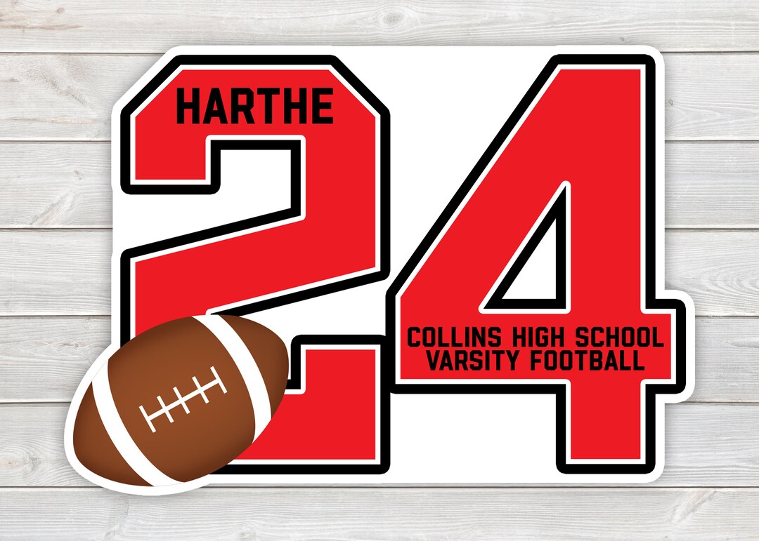 PRINTED Personalized Football Locker Sign: Laminated Number Team Door ...