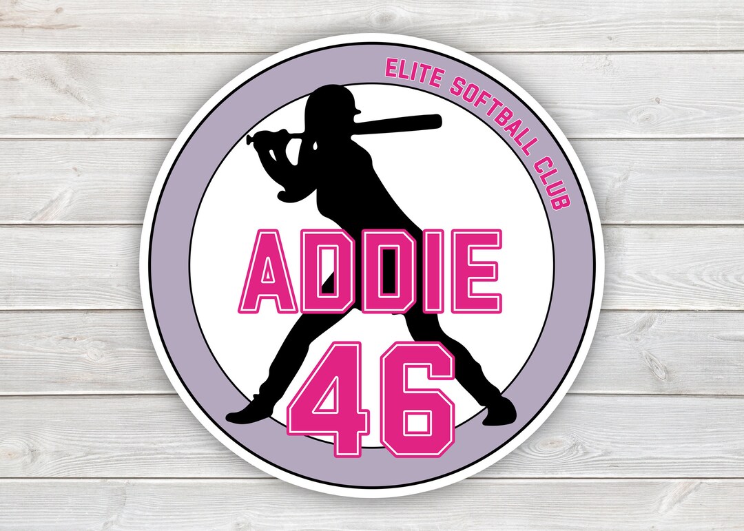 PRINTED Softball Door Sign - Round Silhouette Softball Tournament ...