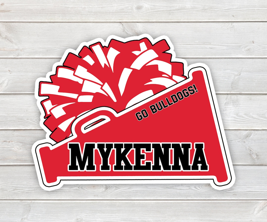 PRINTED Cheer Door Sign for Competitions - Megaphone and Pom Laminated ...