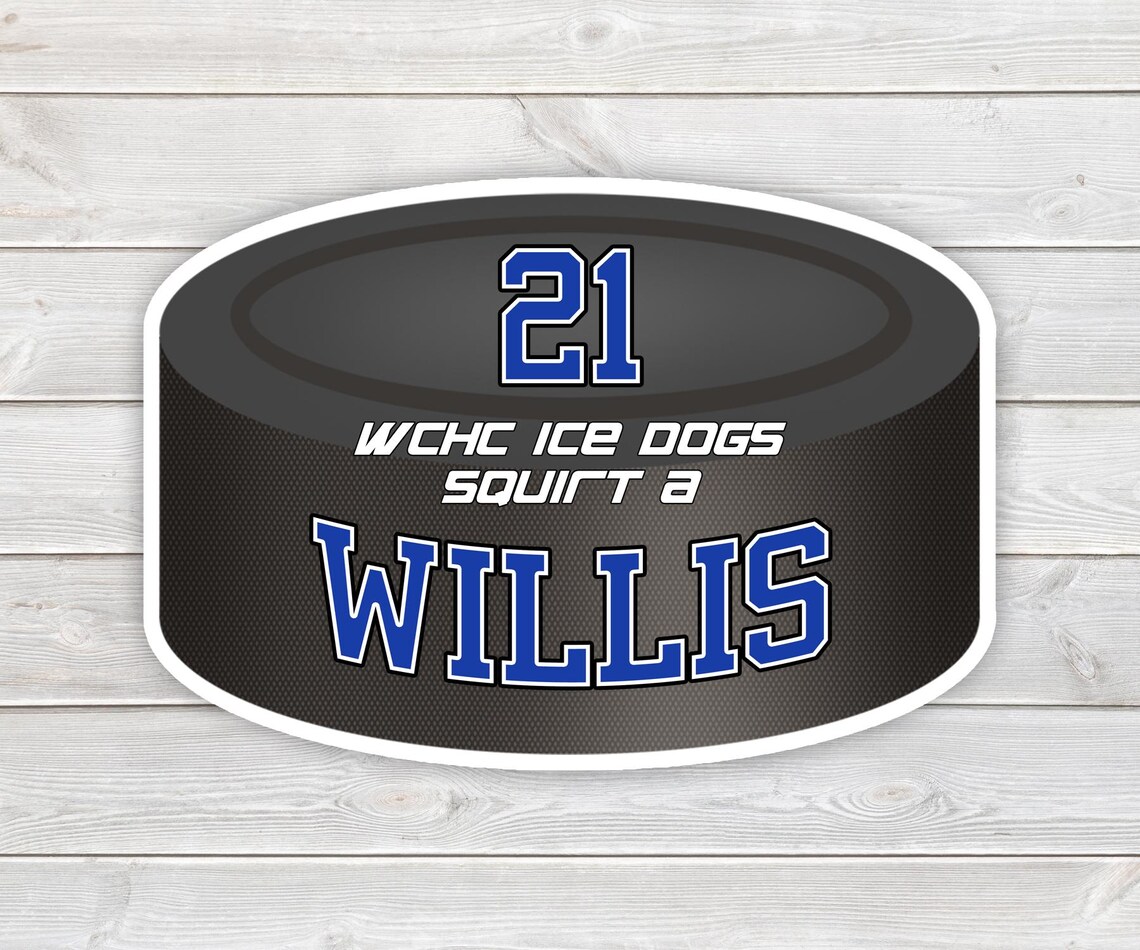 PRINTED Hockey Puck Tournament Hotel Door Sign - Printed Laminated Team ...