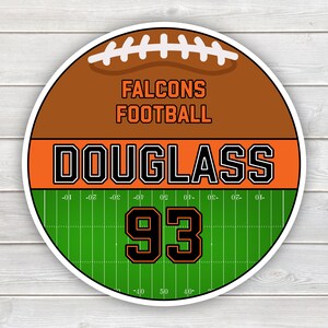 PRINTED Football and Field Locker Sign - Football Team Door Hanger ...