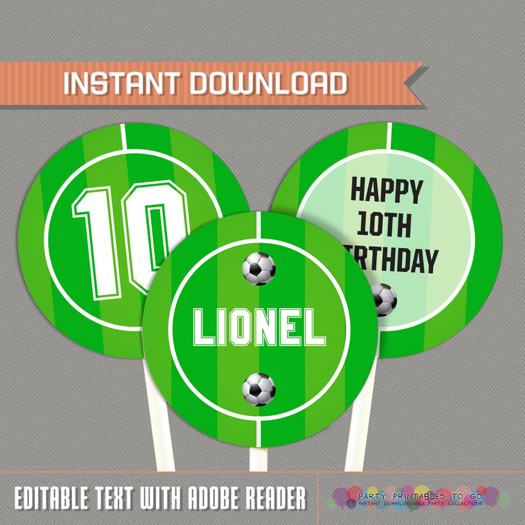 Soccer Party Printable Birthday Labels - Editable PDF File - Print at ...