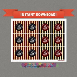 Pirate Printable Birthday Favor Tags - Editable PDF File - Print at ...