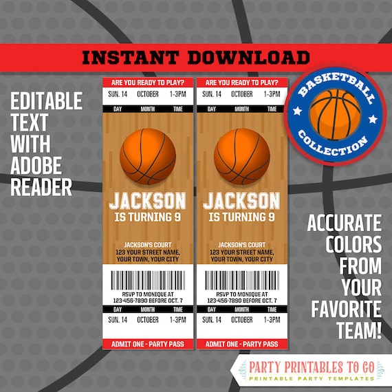 Blank Basketball Ticket Template